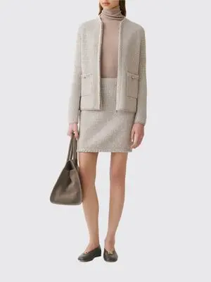 Fabiana Filippi High-waisted Tweed Pencil Mini Skirt - Grey