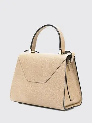 VALEXTRA Iside Mini Grained Calfskin Handbag With Shoulder Strap - Beige