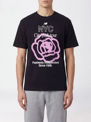 NEW BALANCE Crew Neck T-shirt In Cotton-blend With Contrast Graphic Logo