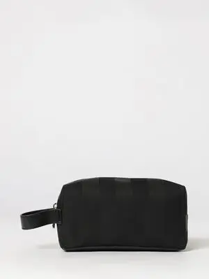 Fendi Lui Travel Beauty Case In Fabric With Ff Monogram And Leather Handle - Black