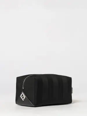 Fendi Lui Travel Beauty Case In Fabric With Ff Monogram And Leather Handle - Black