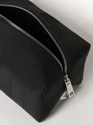 Fendi Lui Travel Beauty Case In Fabric With Ff Monogram And Leather Handle - Black