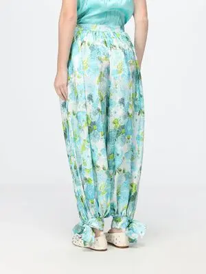 Chloé Floral Print Silk Wide-leg Trousers