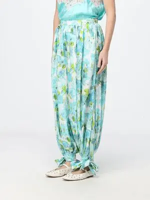 Chloé Floral Print Silk Wide-leg Trousers