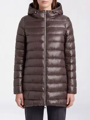 Herno Long Quilted Nylon Hooded Puffer Coat With Down Padding - Brown