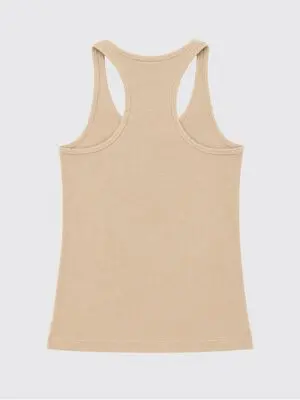 ICON DENIM LOS ANGELES Ribbed Jersey Tank Top With Thin Straps - Sand