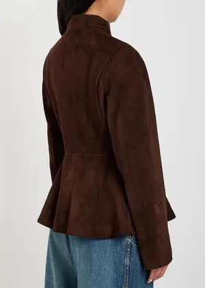 Alaïa Peplum Suede Jacket