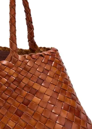 Dragon Diffusion Santa Croce Big Woven Leather Tote Bag
