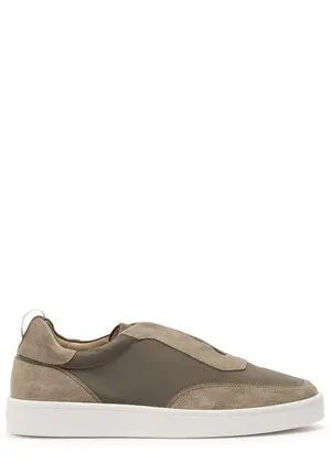 AURELIEN Panelled Suede And Technical Fabric Sneakers