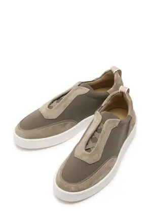 AURELIEN Panelled Suede And Technical Fabric Sneakers