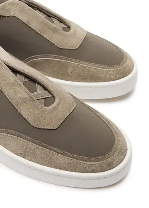 AURELIEN Panelled Suede And Technical Fabric Sneakers