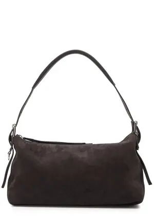 LEMAIRE Belted Baguette Suede Shoulder Bag - Brown