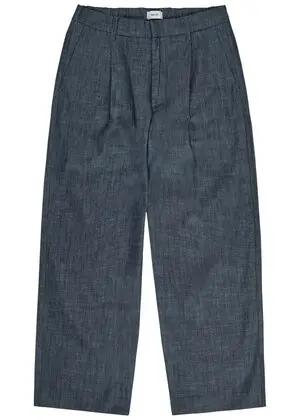 Nn07 Kay Pleated Cotton Trousers - Grey