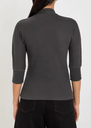 LEMAIRE Ascot Ribbed Cotton-blend T-shirt - Anthracite