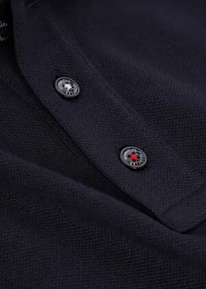 Moncler Logo-appliquéd Piqué Cotton Polo Shirt - Blue
