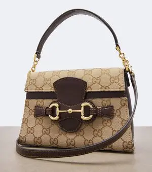 Gucci Horsebit Small Gg Canvas Top-handle Bag