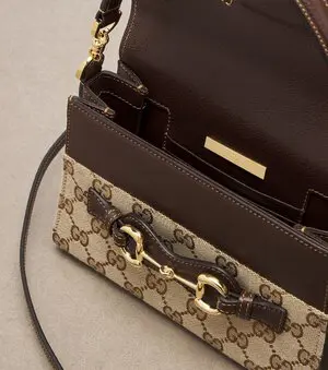 Gucci Horsebit Small Gg Canvas Top-handle Bag