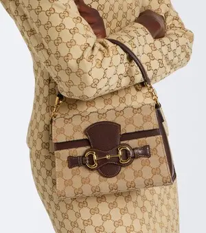 Gucci Horsebit Small Gg Canvas Top-handle Bag