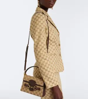 Gucci Horsebit Small Gg Canvas Top-handle Bag