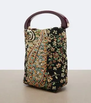 Dries Van Noten Micro Floral Jacquard Top-handle Bag