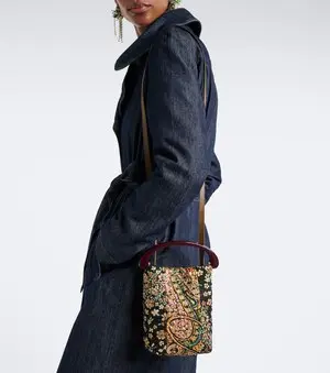 Dries Van Noten Micro Floral Jacquard Top-handle Bag