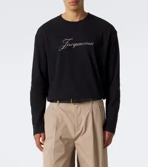 Jacquemus Logo Cotton And Hemp Jersey T-shirt - Black