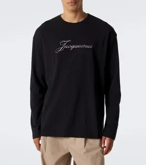 Jacquemus Logo Cotton And Hemp Jersey T-shirt - Black