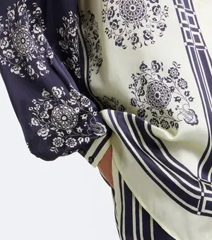 ALEMAIS Bandera Silk Shirt With Detachable Scarf