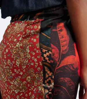 Dries Van Noten Printed Silk Wrap Skirt