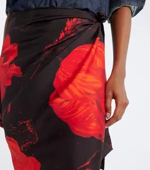 Dries Van Noten Printed Silk Wrap Skirt