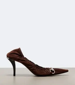 Gucci Vittoria Horsebit Suede Pumps