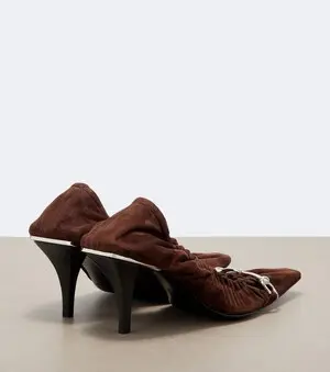 Gucci Vittoria Horsebit Suede Pumps