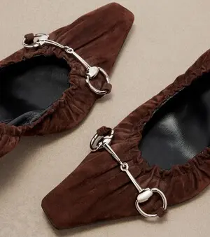 Gucci Vittoria Horsebit Suede Pumps