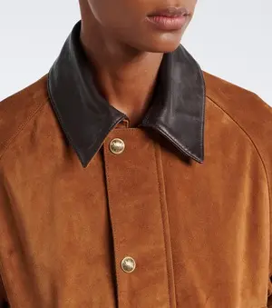NILI LOTAN Kedem Suede Jacket With Leather Trim