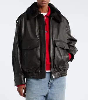 Loulou De Saison Russo Leather Bomber Jacket