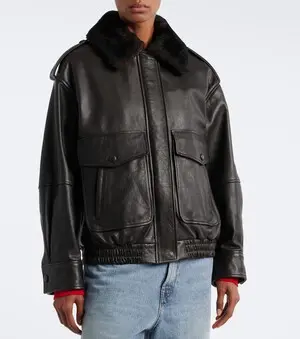 Loulou De Saison Russo Leather Bomber Jacket