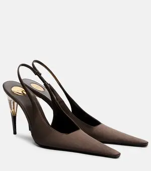 Saint Laurent Goya Crepe Satin Slingback Pumps
