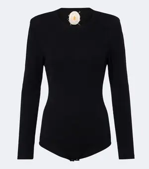 Jardin Des Orangers Knitted Wool And Cashmere Bodysuit - Black