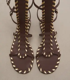 GIANVITO ROSSI Zaira Leather Gladiator Sandals