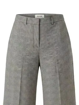 Seductive Shiloh Prince Of Wales Check Trousers - Grey