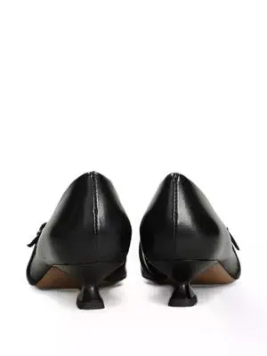 THE SELLER Buckle-strap Pointed-toe Leather Pumps