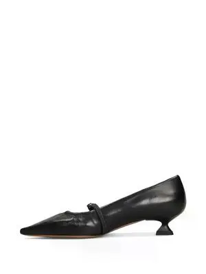 THE SELLER Buckle-strap Leather Pointed-toe Pumps