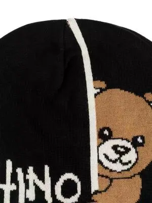 Moschino Teddy Bear Logo Beanie Hat
