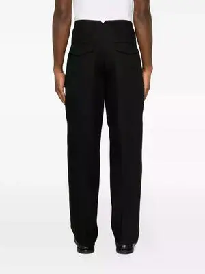 AMI Paris Pleated Straight-leg Trousers