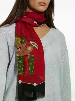Moschino Teddy Bear Logo Scarf