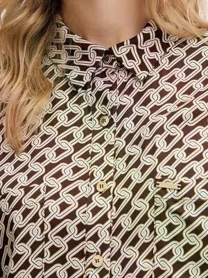 Melissa Odabash Millie Chain-print Button-up Shirt