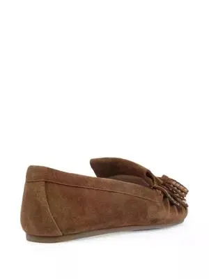 STUART WEITZMAN Barry Fringed Suede Loafers
