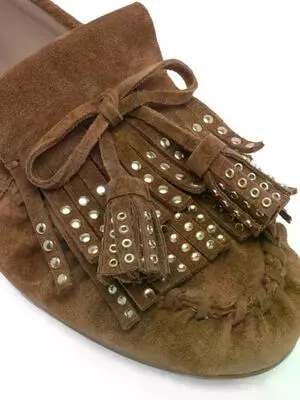 STUART WEITZMAN Barry Fringed Suede Loafers