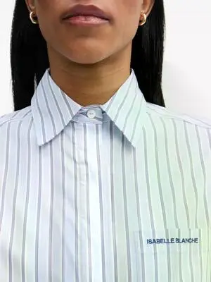 ISABELLE BLANCHE Lace-trim Striped Shirt