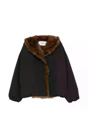 ELEH Faux-fur Trim Hooded Jacket - Black